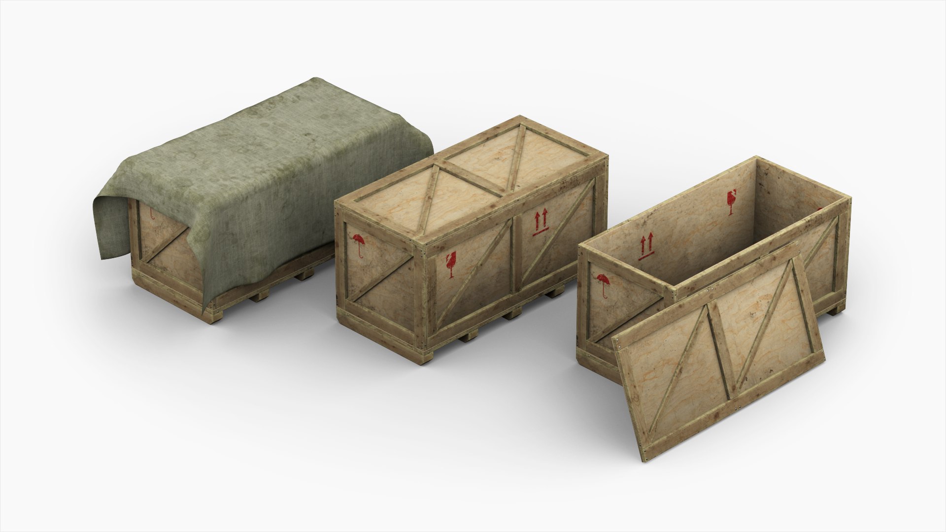 Heavy Duty Wooden Cargo Box Crate Model - TurboSquid 1867548
