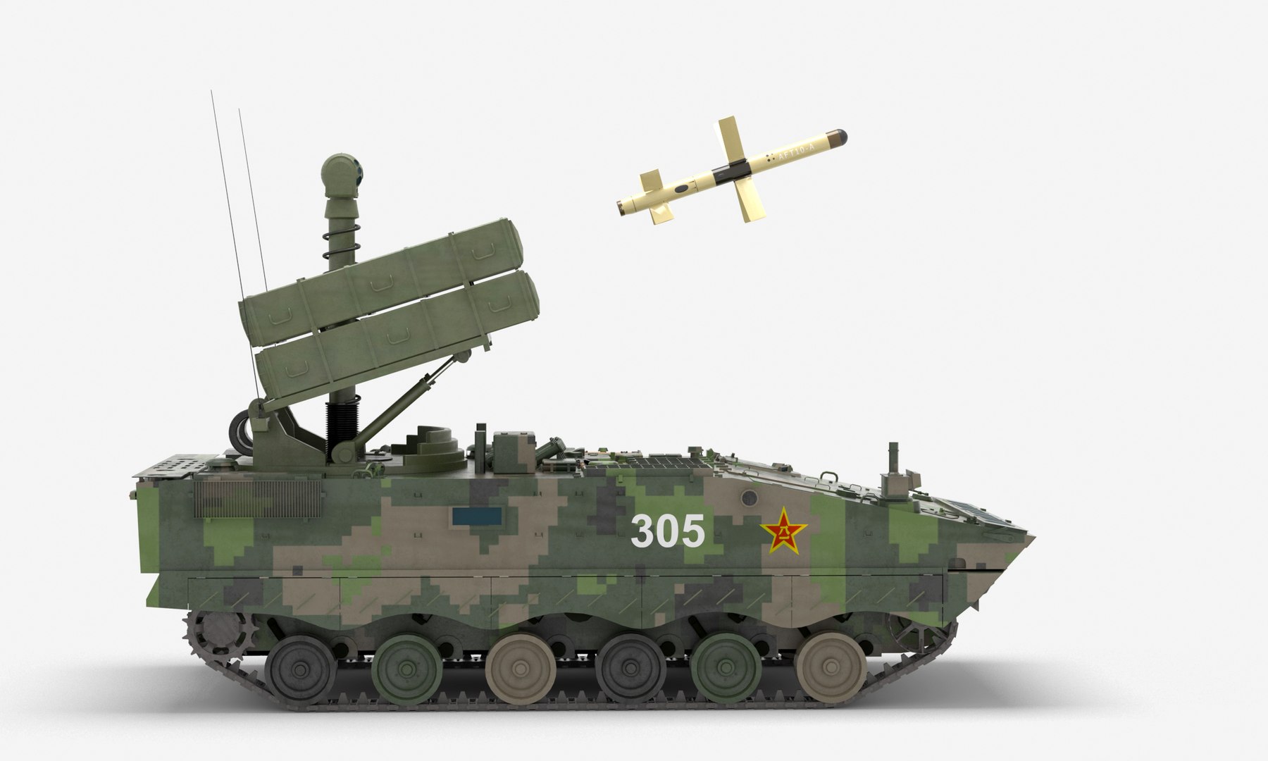 3D AFT-10 China HJ-10 Anti-tank Missile - TurboSquid 2333657