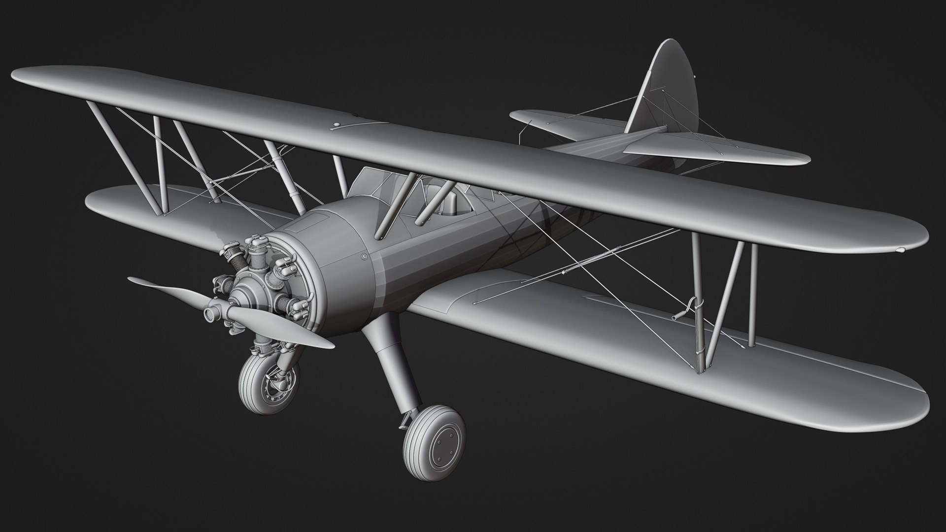 Boeing-Stearman Model 75 Biplane 3D - TurboSquid 2374283