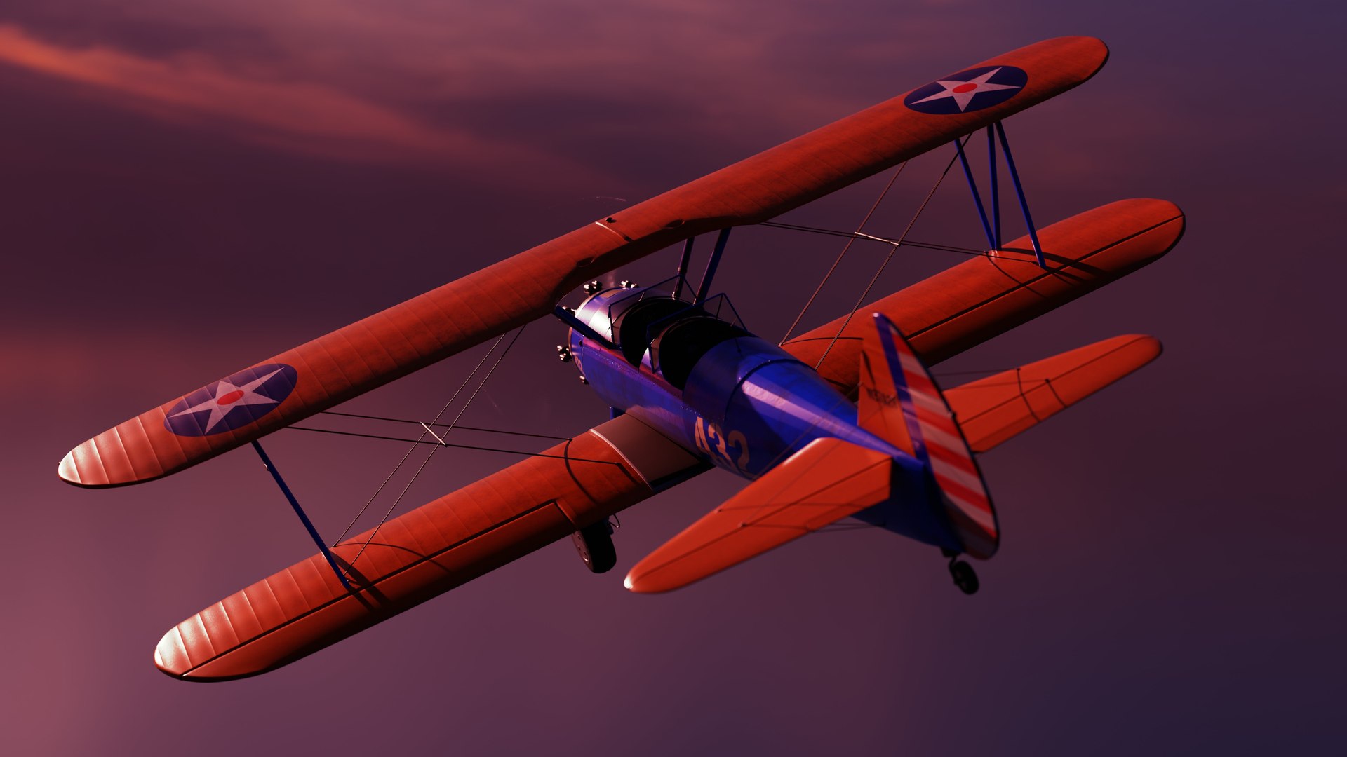 Boeing-Stearman Model 75 Biplane 3D - TurboSquid 2374283