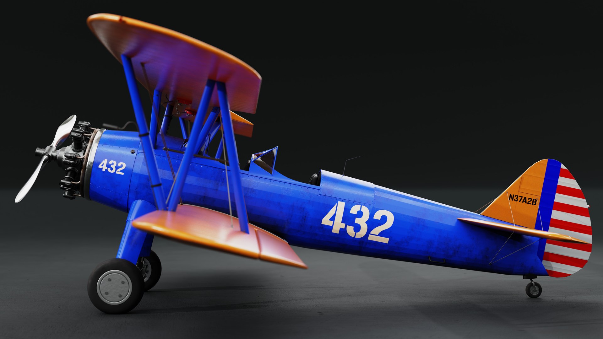 Boeing-Stearman Model 75 Biplane 3D - TurboSquid 2374283