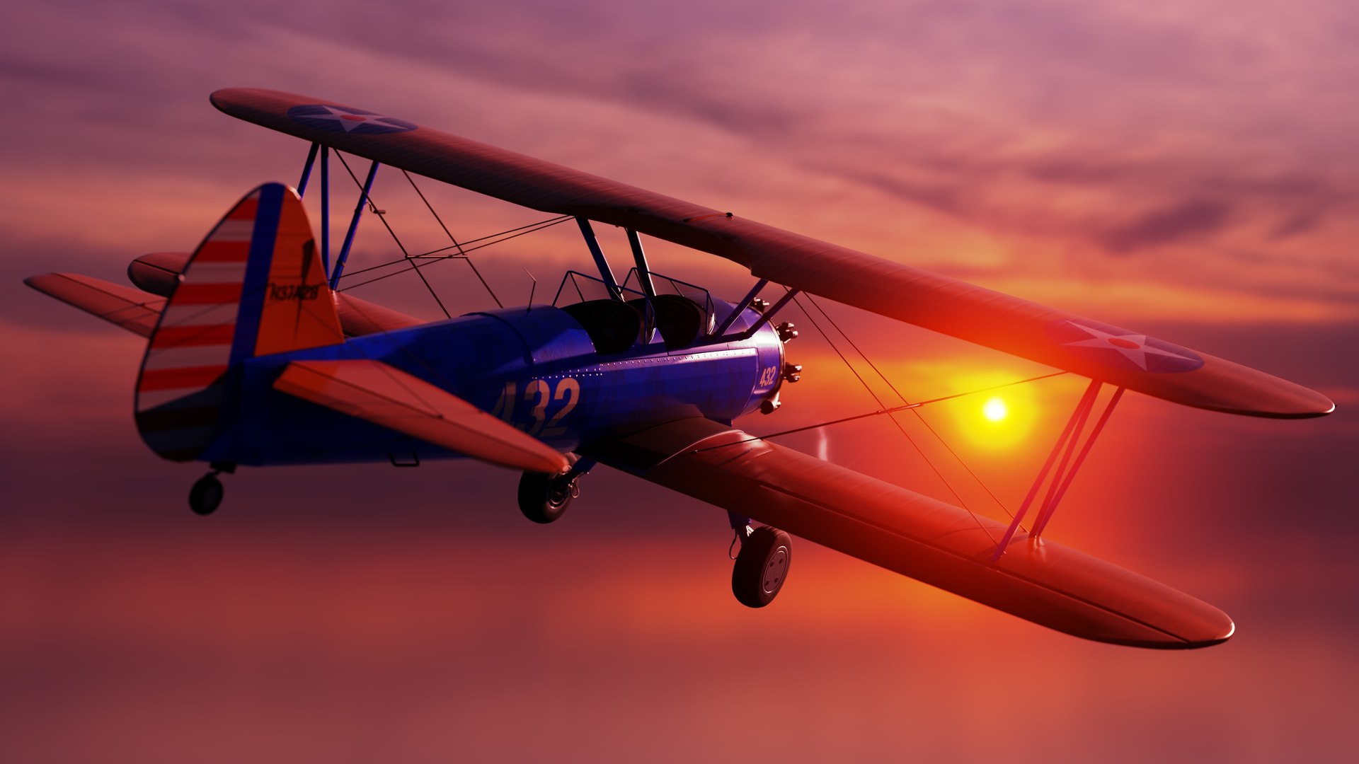 Boeing-Stearman Model 75 Biplane 3D - TurboSquid 2374283