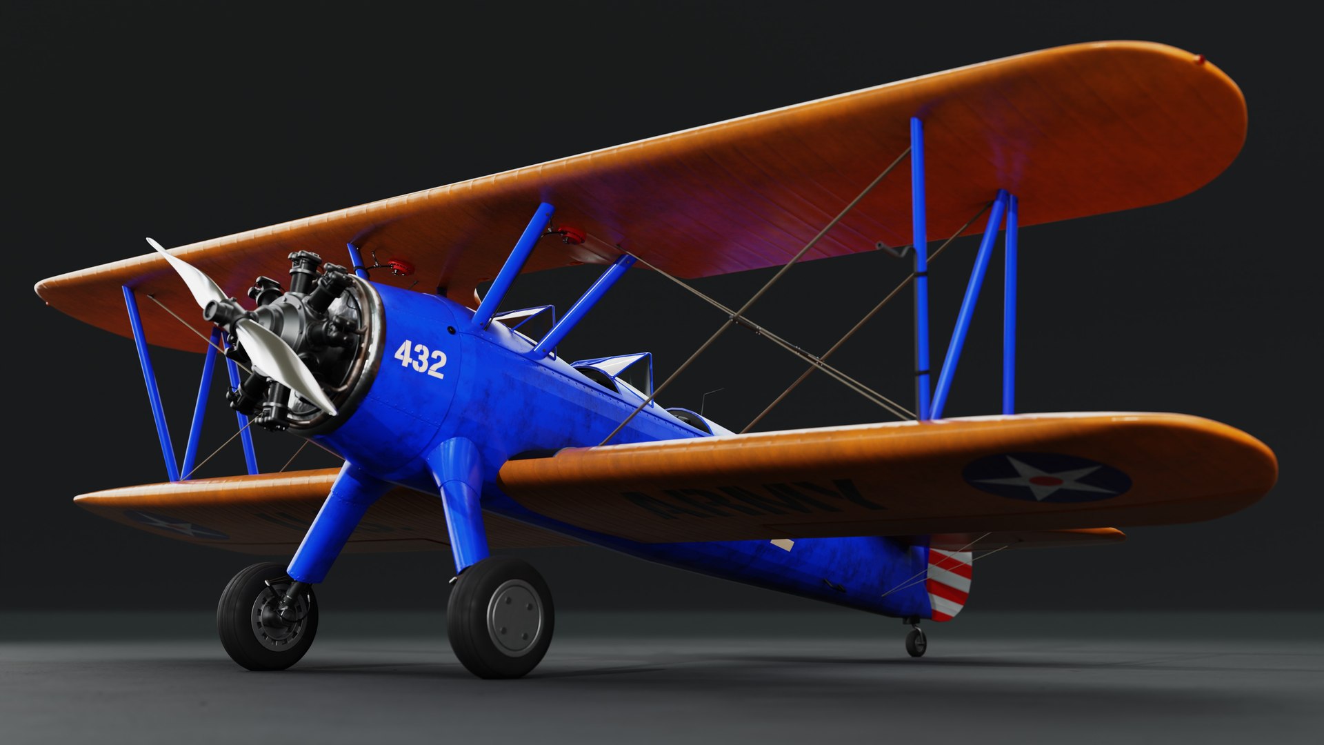 Boeing-Stearman Model 75 Biplane 3D - TurboSquid 2374283