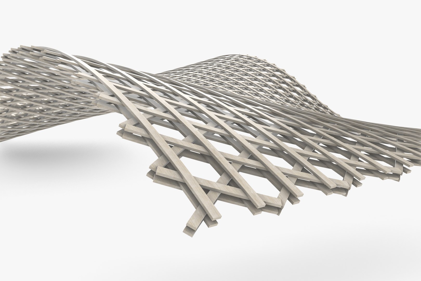 3D 43 Futuristic Layered Timber Beams Structure V1 Model - TurboSquid ...