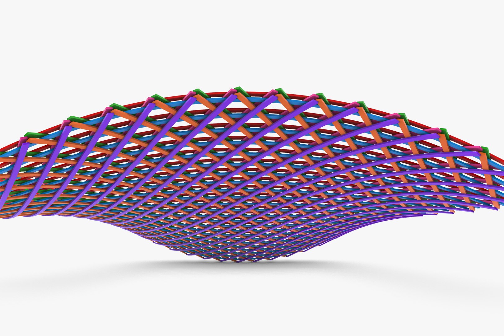 3D 43 Futuristic Layered timber beams structure V1 model - TurboSquid ...