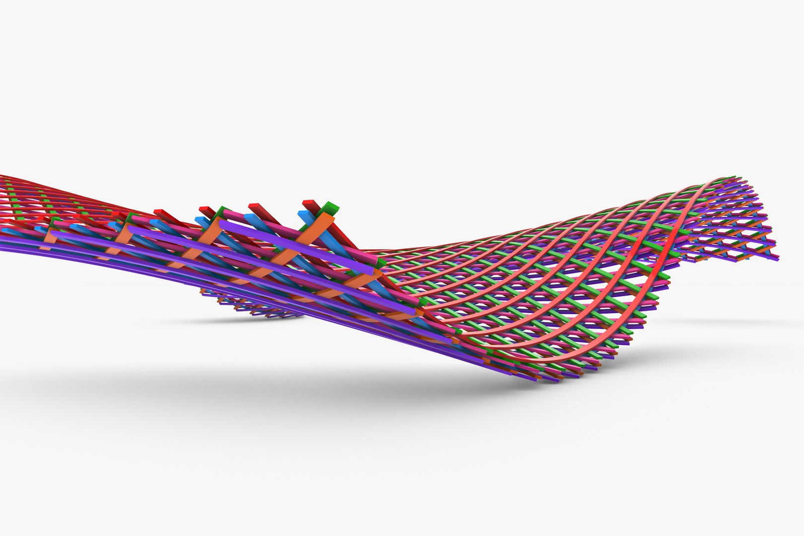 3D 43 Futuristic Layered Timber Beams Structure V1 Model - TurboSquid ...