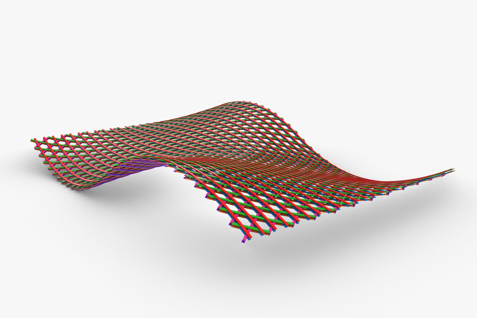 3D 43 Futuristic Layered Timber Beams Structure V1 Model - TurboSquid ...