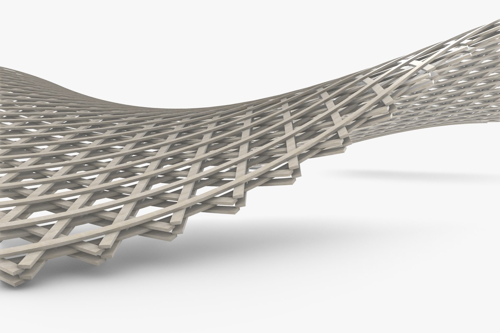 3D 43 Futuristic Layered Timber Beams Structure V1 Model - TurboSquid ...