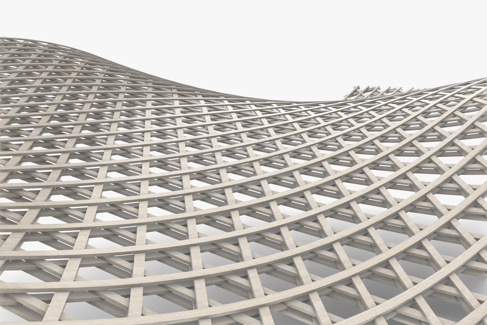 3D 43 Futuristic Layered Timber Beams Structure V1 Model - TurboSquid ...