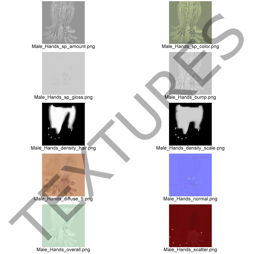 3d c4d man hands 2 rigged