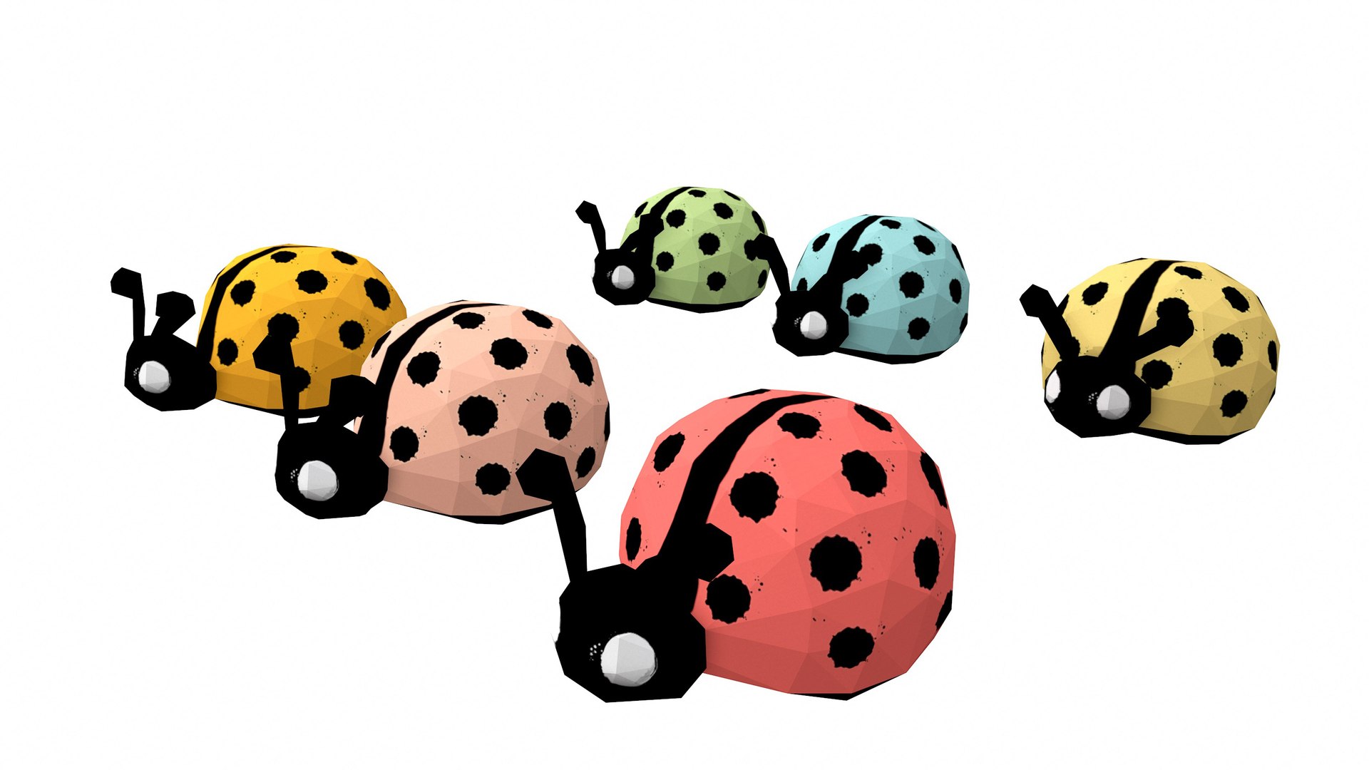Cartoon Ladybugs -LOW POLY 3D Model - TurboSquid 1941872