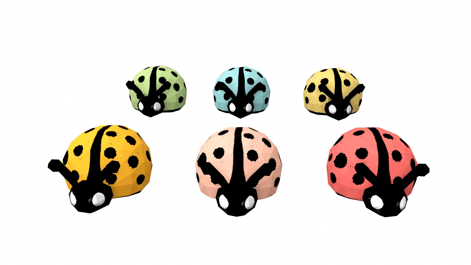 Cartoon Ladybugs -LOW POLY 3D Model - TurboSquid 1941872