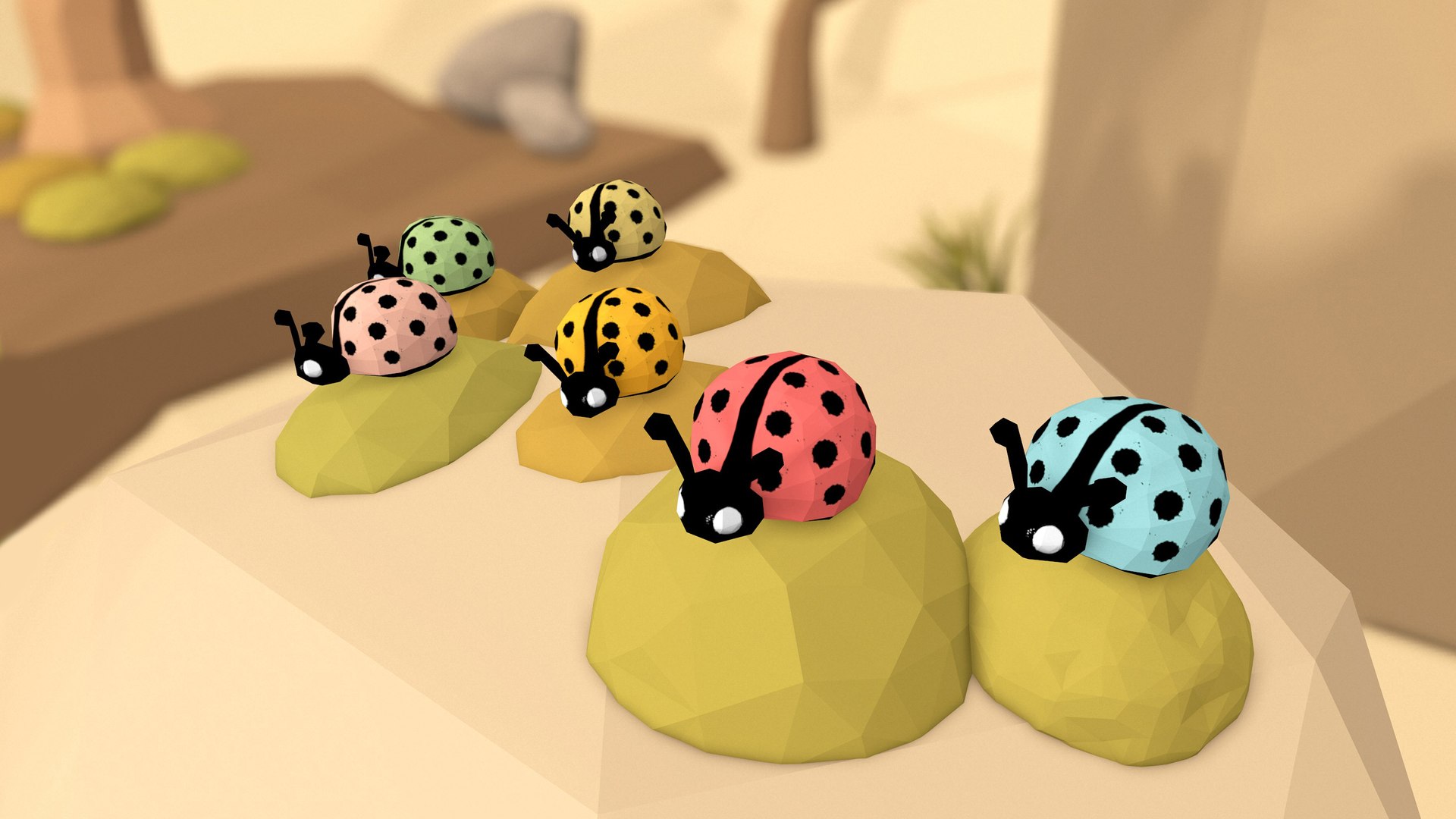 Cartoon Ladybugs -LOW POLY 3D Model - TurboSquid 1941872