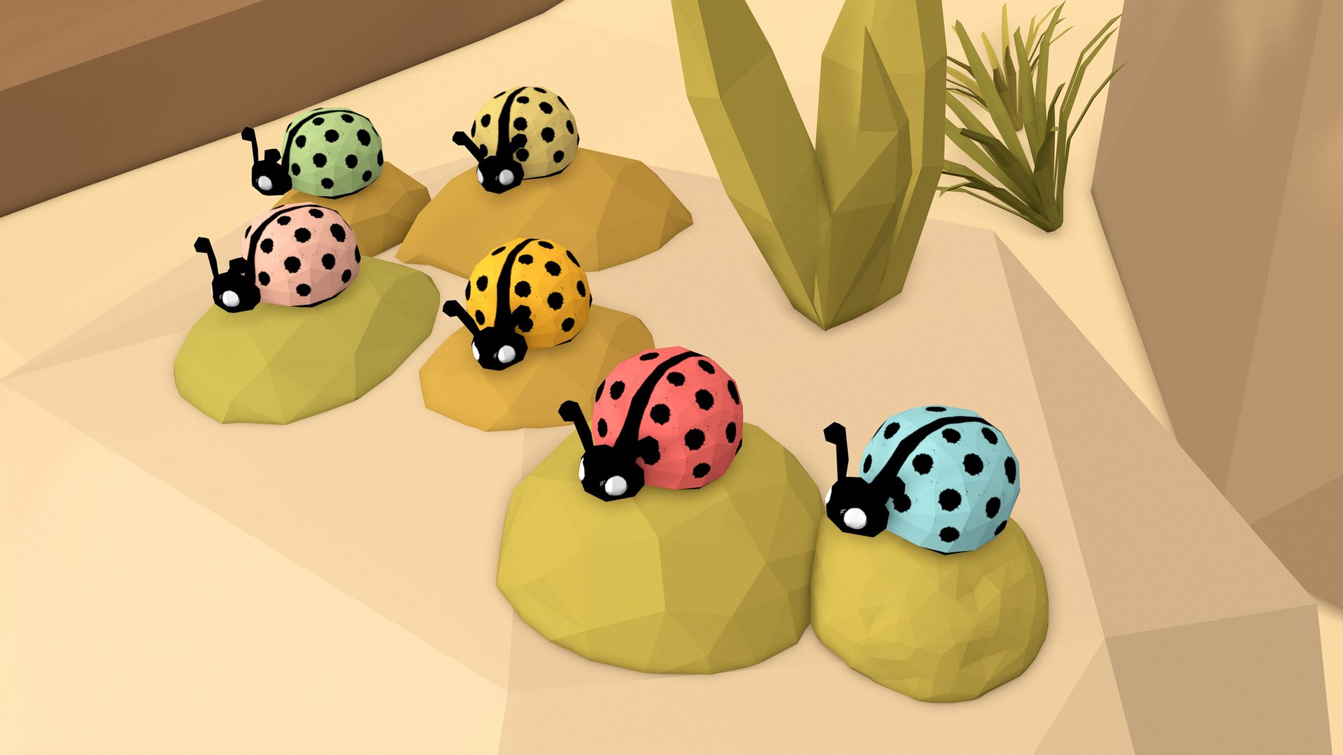 Cartoon Ladybugs -LOW POLY 3D Model - TurboSquid 1941872