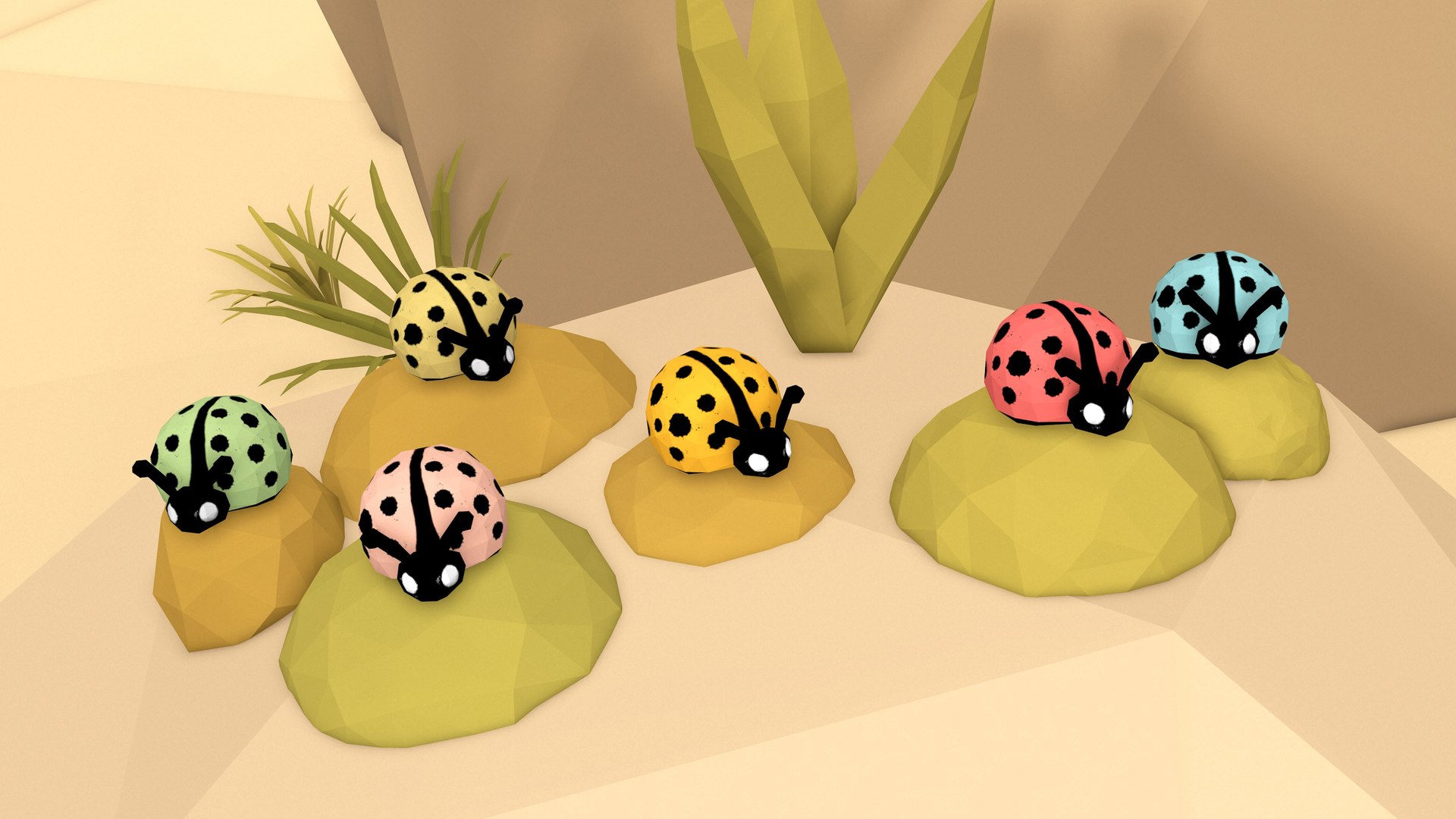 Cartoon Ladybugs -LOW POLY 3D Model - TurboSquid 1941872