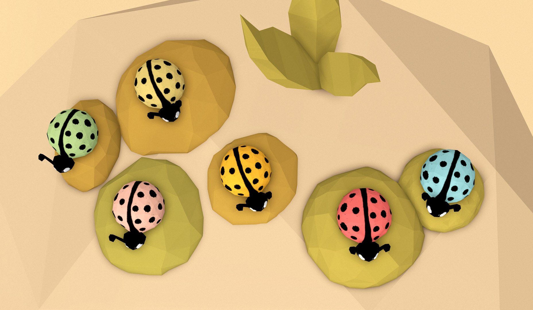 Cartoon Ladybugs -LOW POLY 3D Model - TurboSquid 1941872