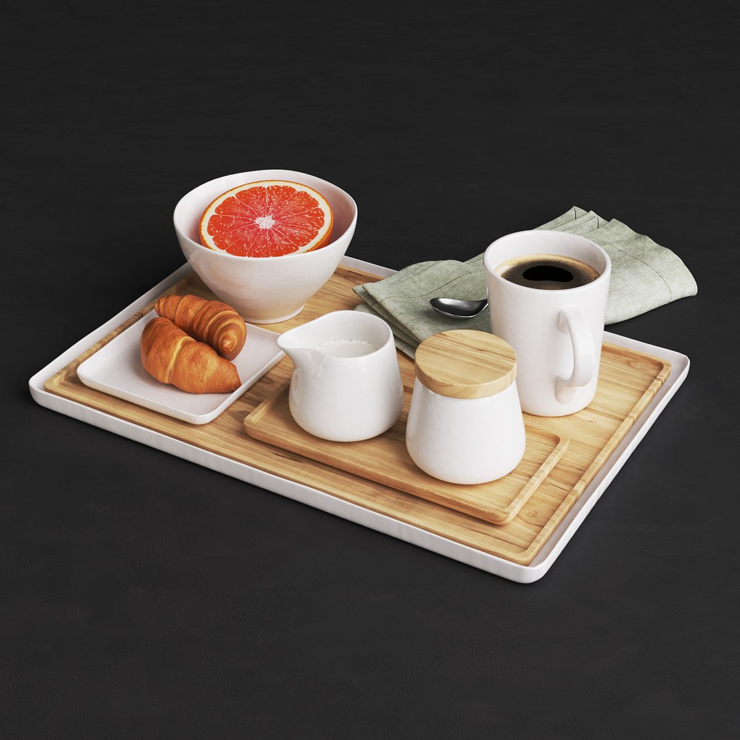 3D Tray Coffee Model - TurboSquid 1378637
