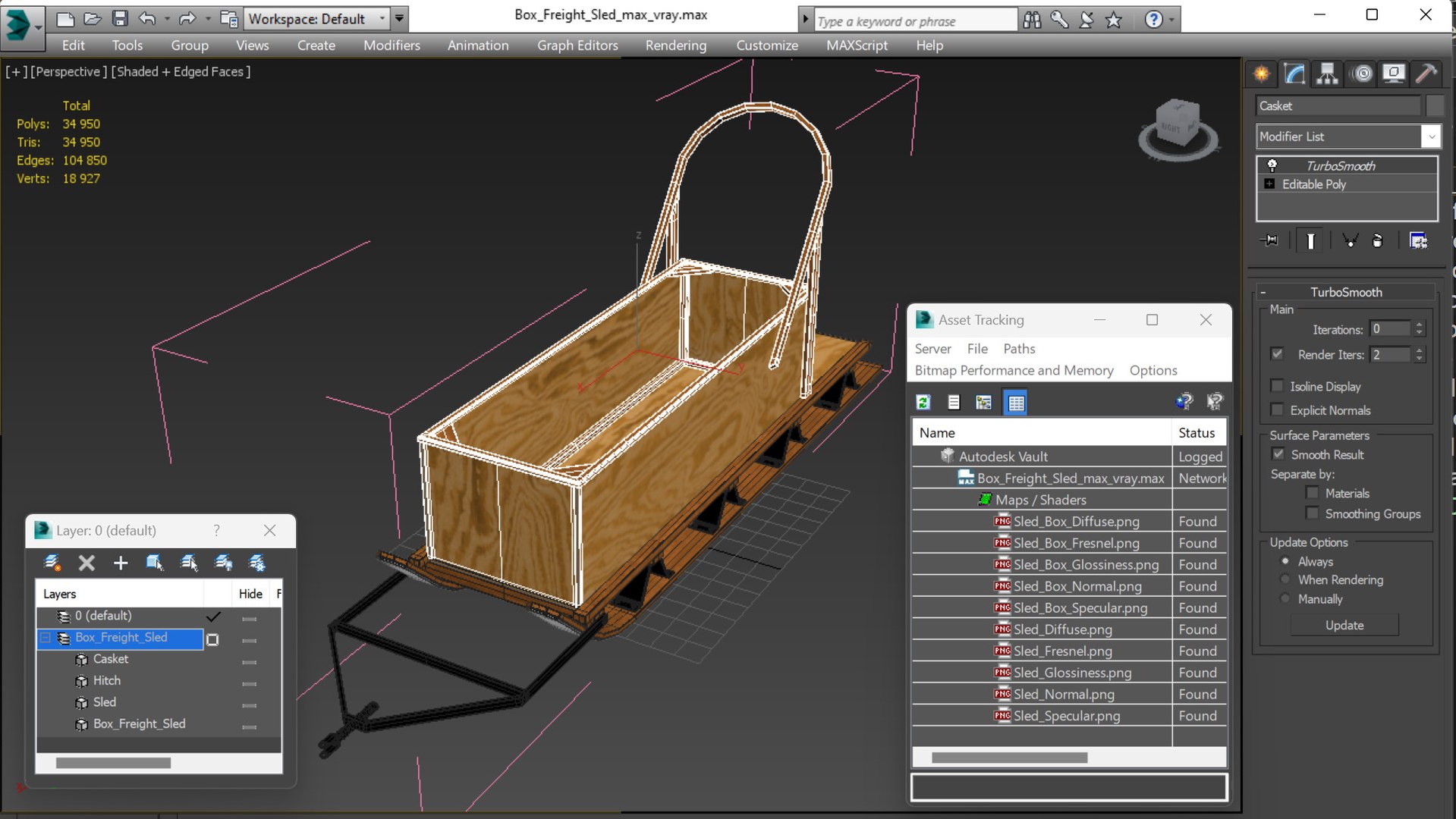 3D model Box Freight Sled - TurboSquid 2113268