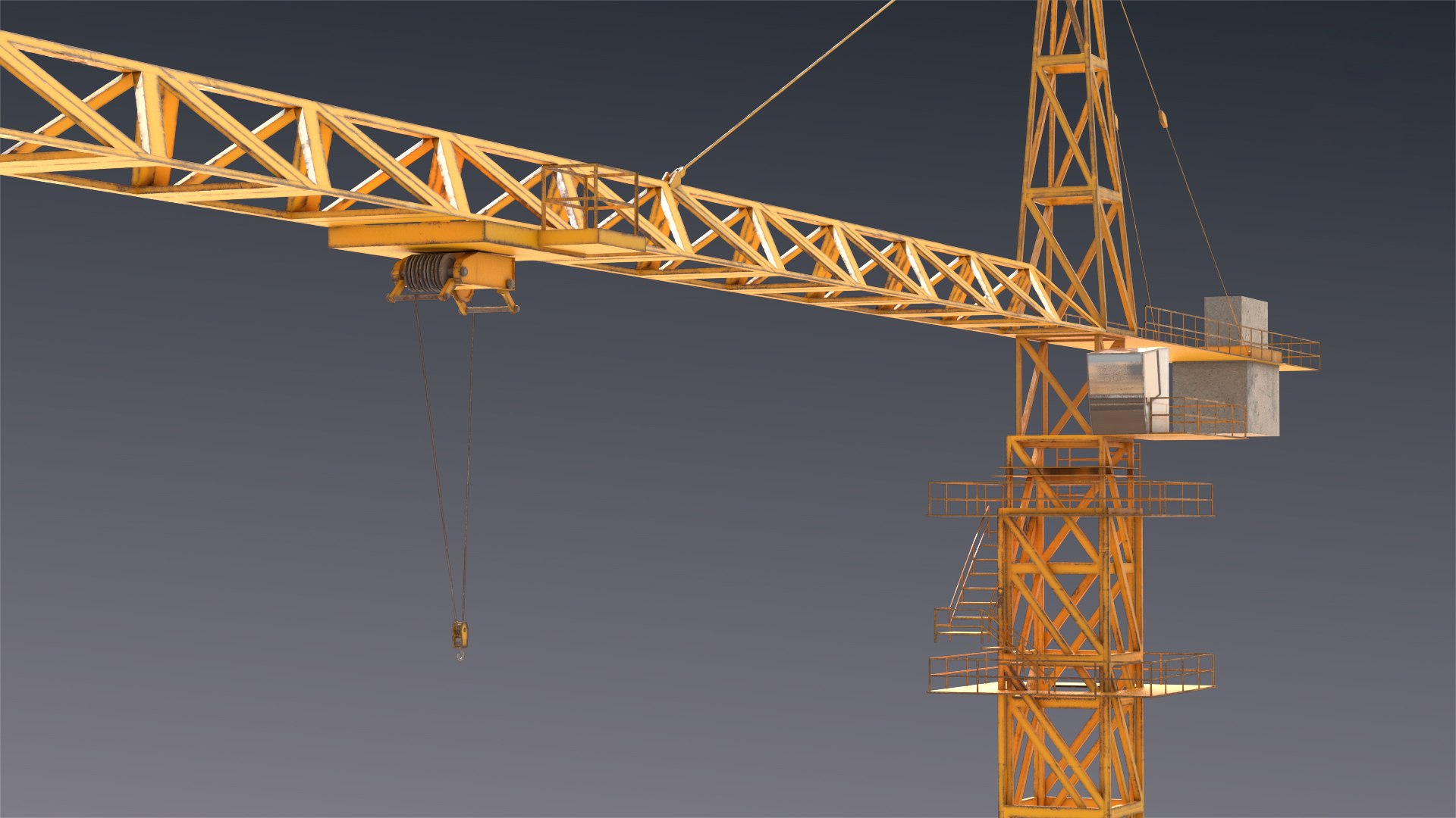 3D low-poly crane tower model - TurboSquid 1633048