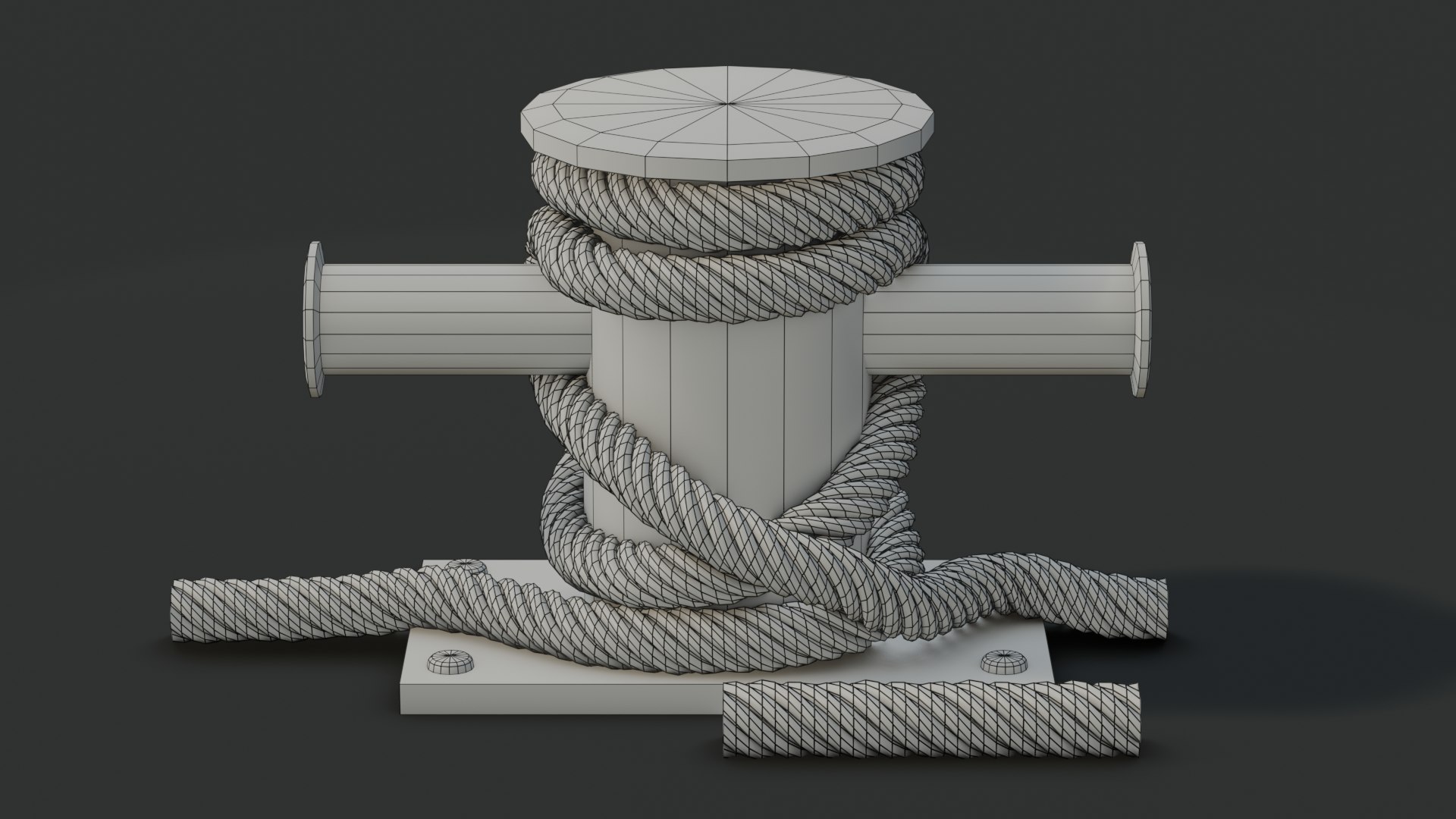 Mooring sea bollard rope 3D model - TurboSquid 1414579