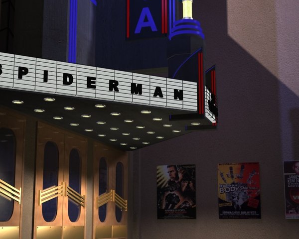 Animated Cinema Building 3D Models for Download | TurboSquid
