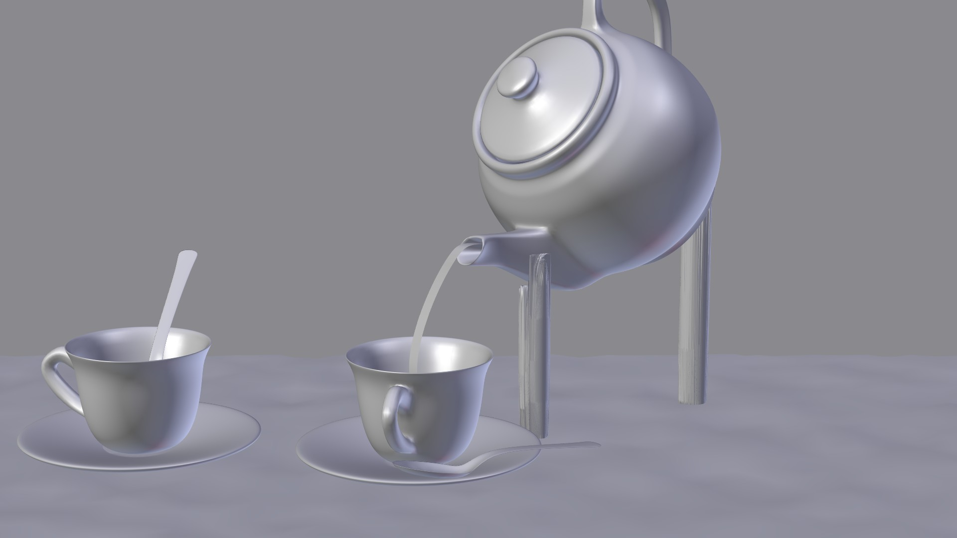 3d model tea service