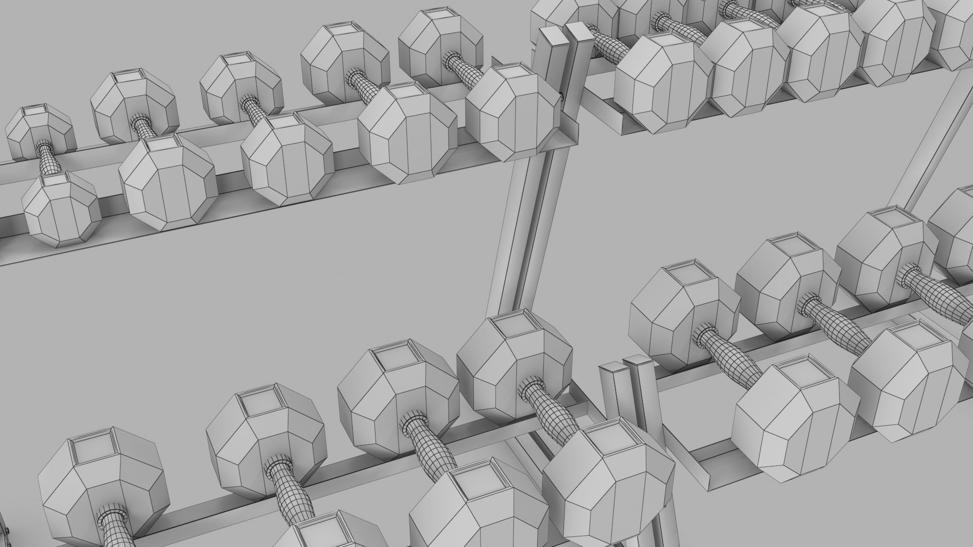 3D Weight Rack Dumbbells - TurboSquid 1364987