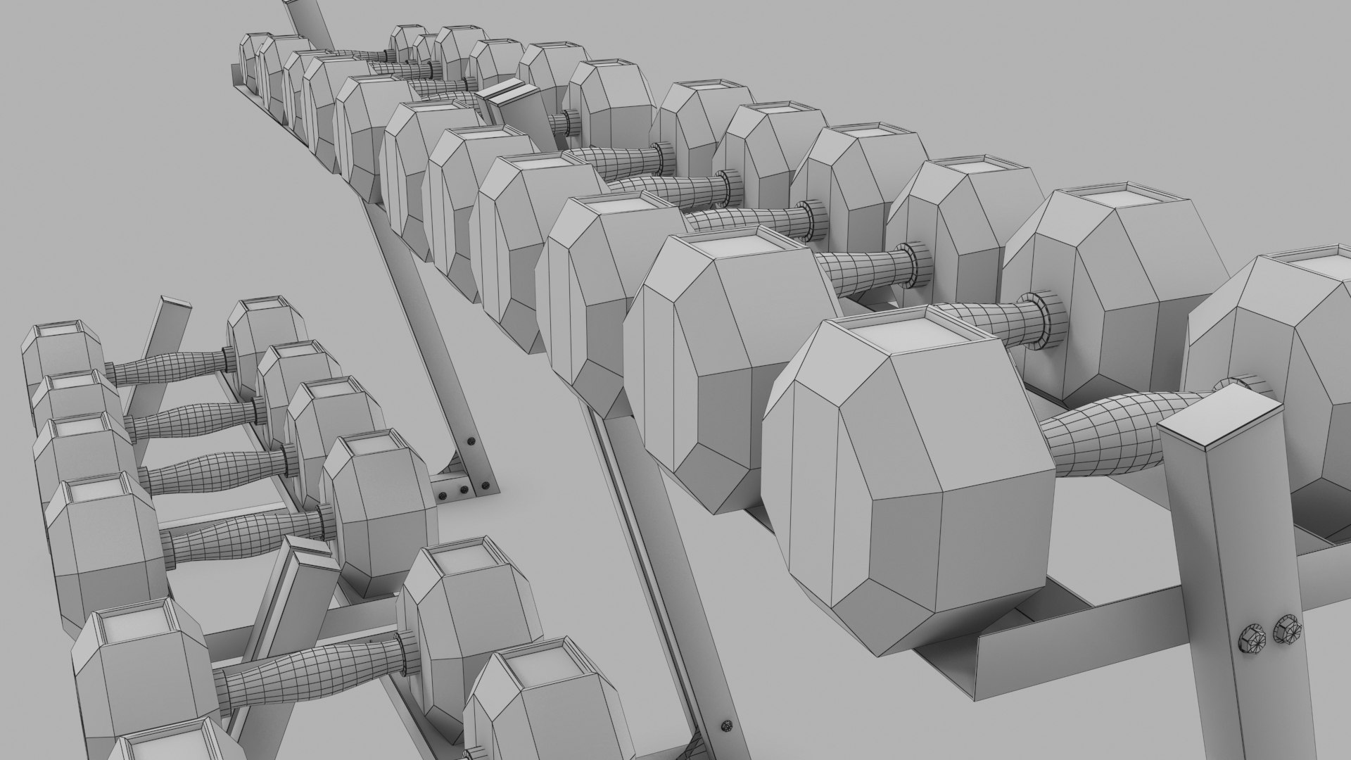 3D Weight Rack Dumbbells - TurboSquid 1364987