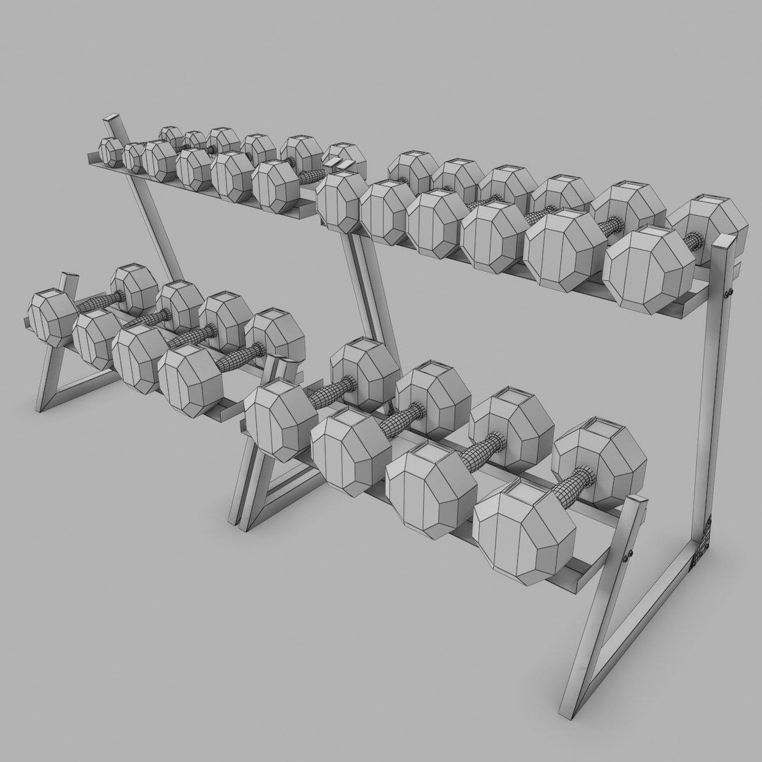 3D Weight Rack Dumbbells - TurboSquid 1364987