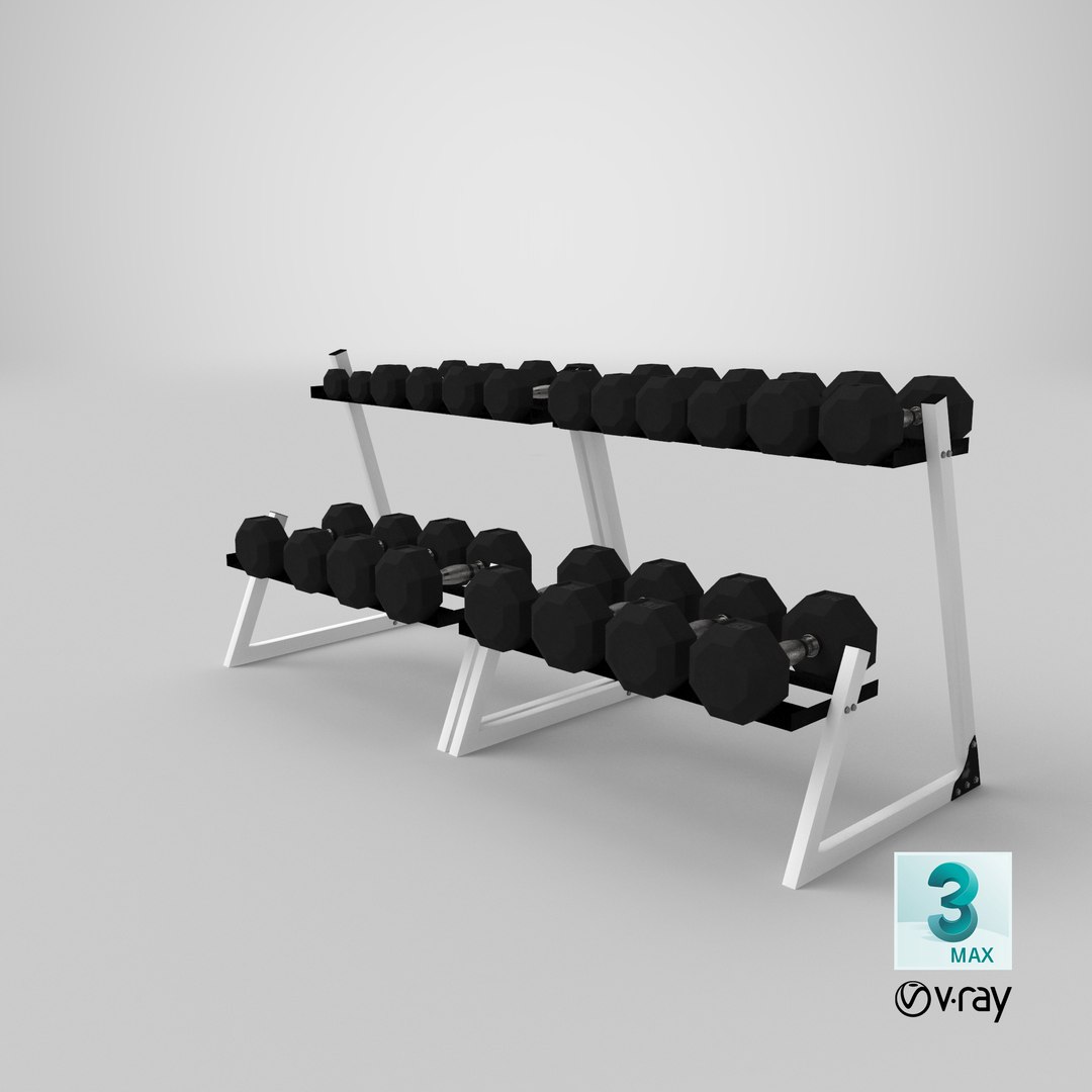 3D Weight Rack Dumbbells - TurboSquid 1364987