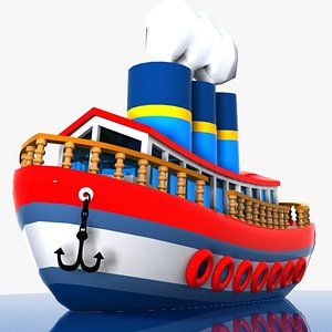 cartoon boat toon 3d max
