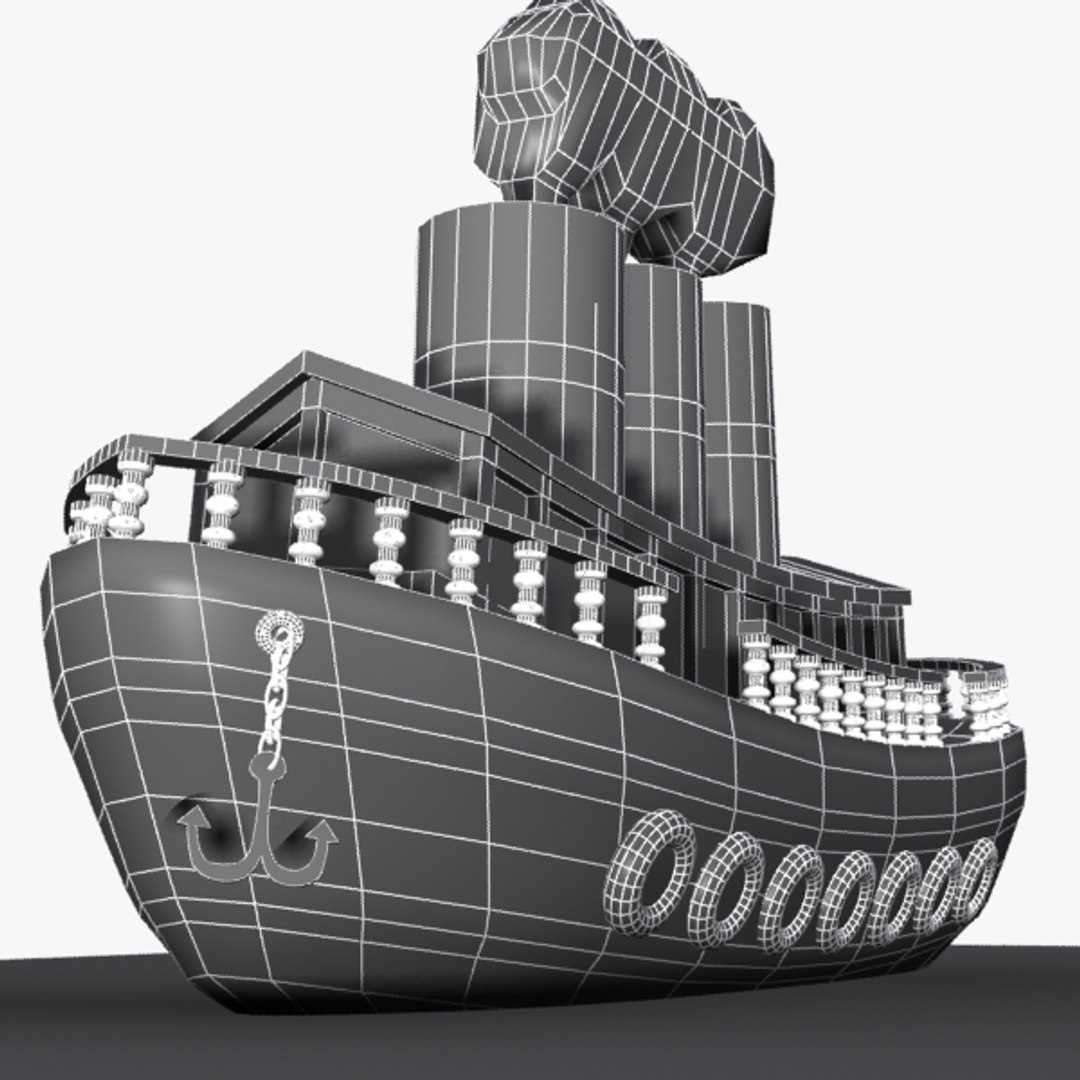 3d cartoon ship toon
