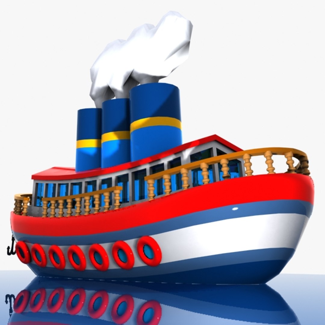3d cartoon ship toon
