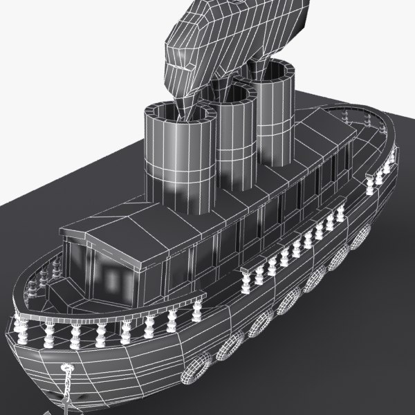 3d cartoon ship toon