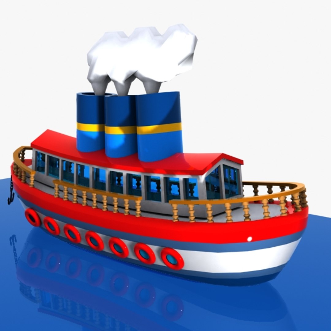 3d cartoon ship toon