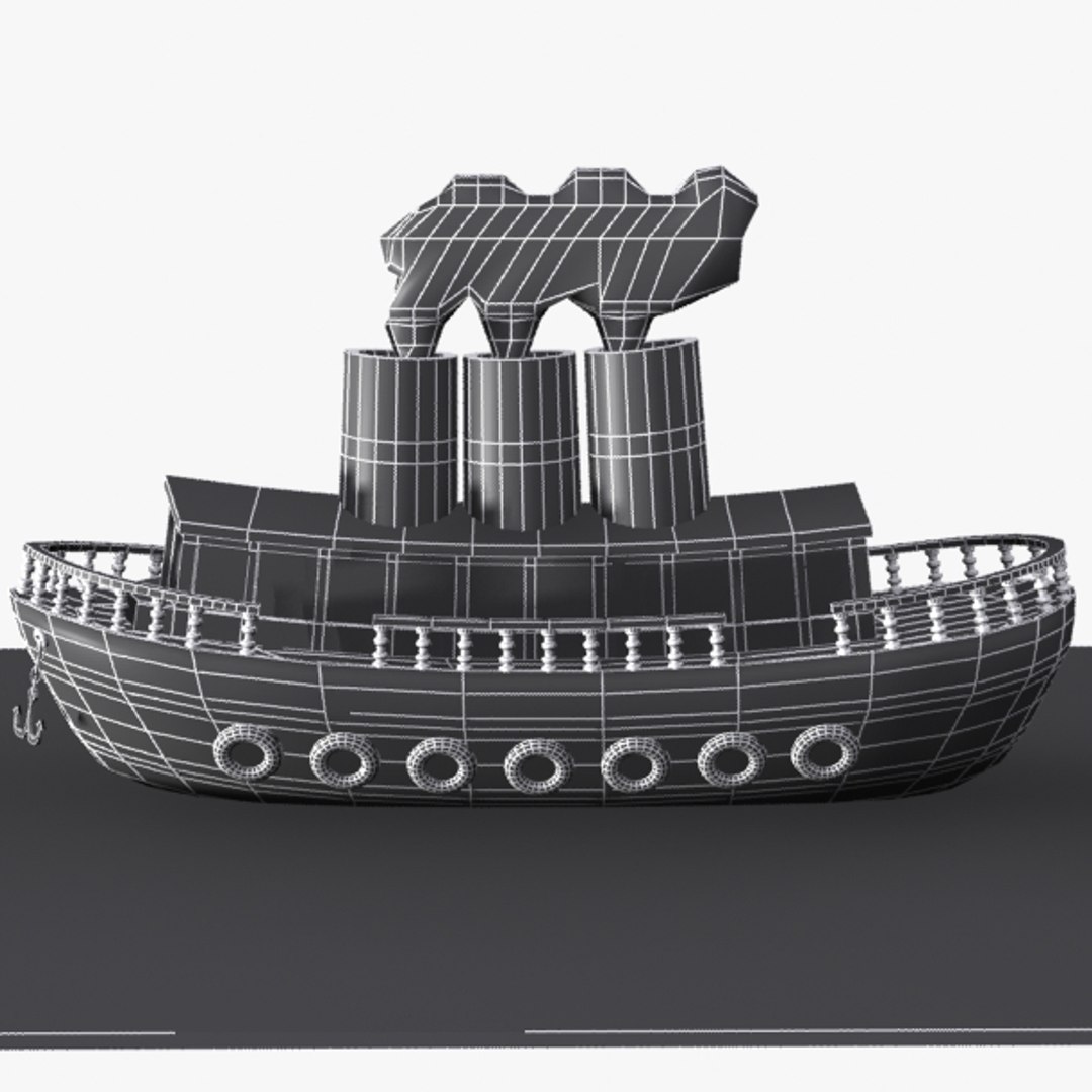 3d cartoon ship toon