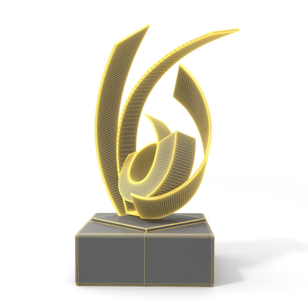 Metal And Wood With Stone Base Sculpture PBR Model - TurboSquid 2227674