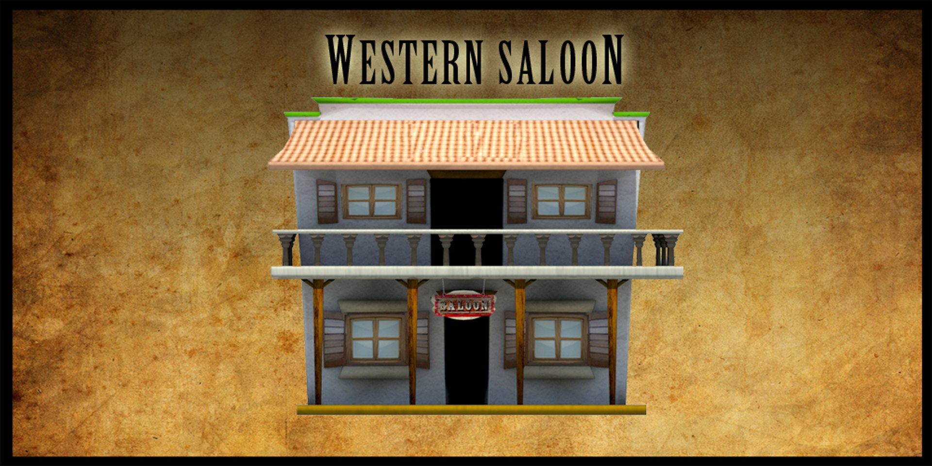 3d wild west saloon western