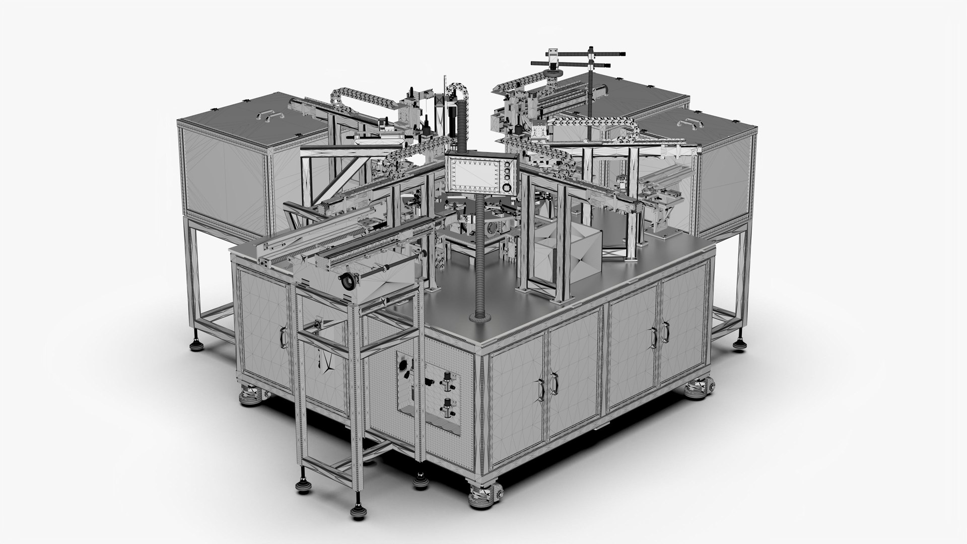 3D Model Automatic Electric Push Rod Inner Tube Assembly Machine ...