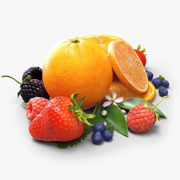 3d realistic raspberry real fruit model