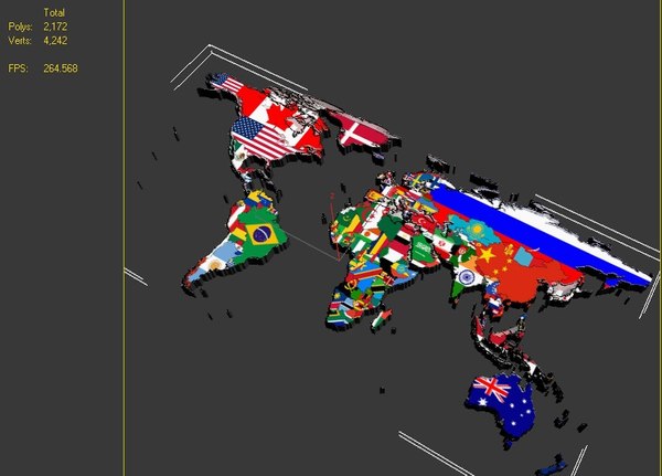 world flag 3d model