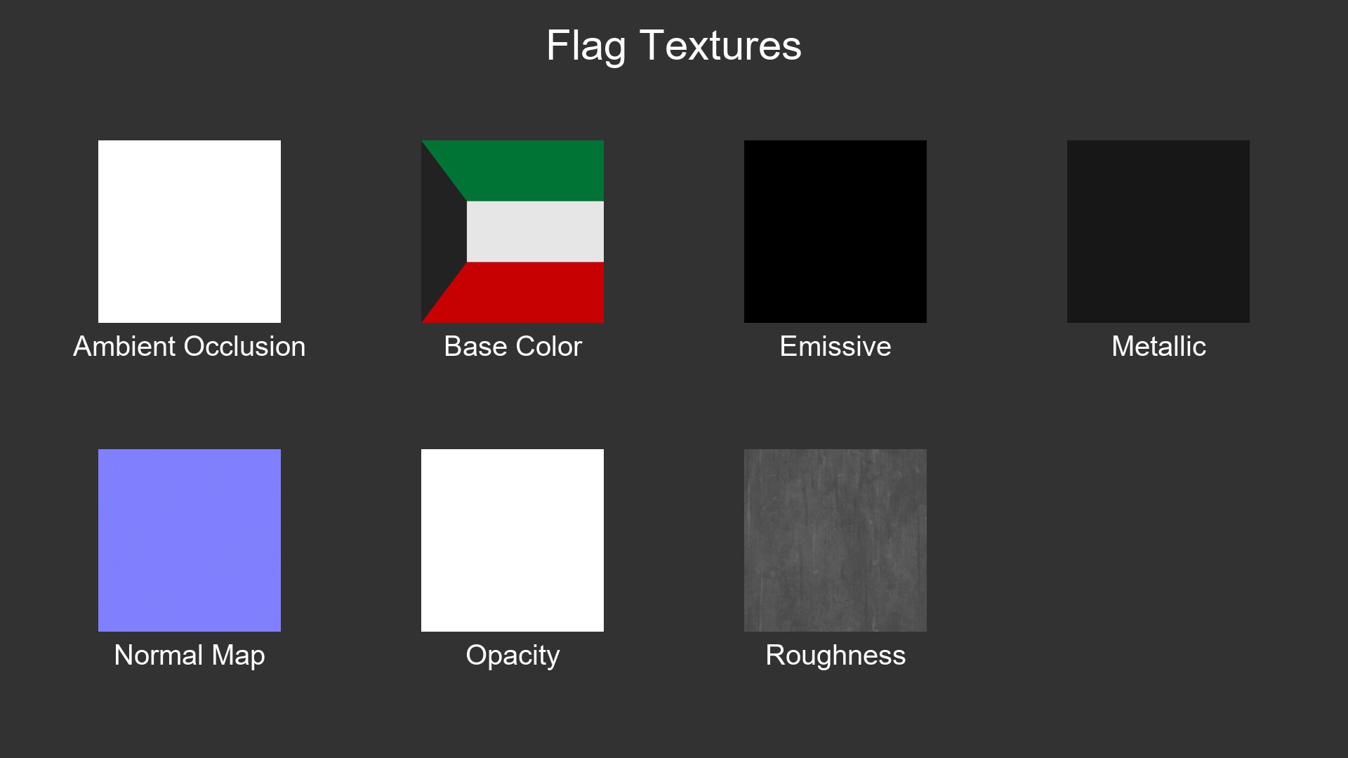 3D Kuwait Flag Stand Pole Animated - TurboSquid 2517312