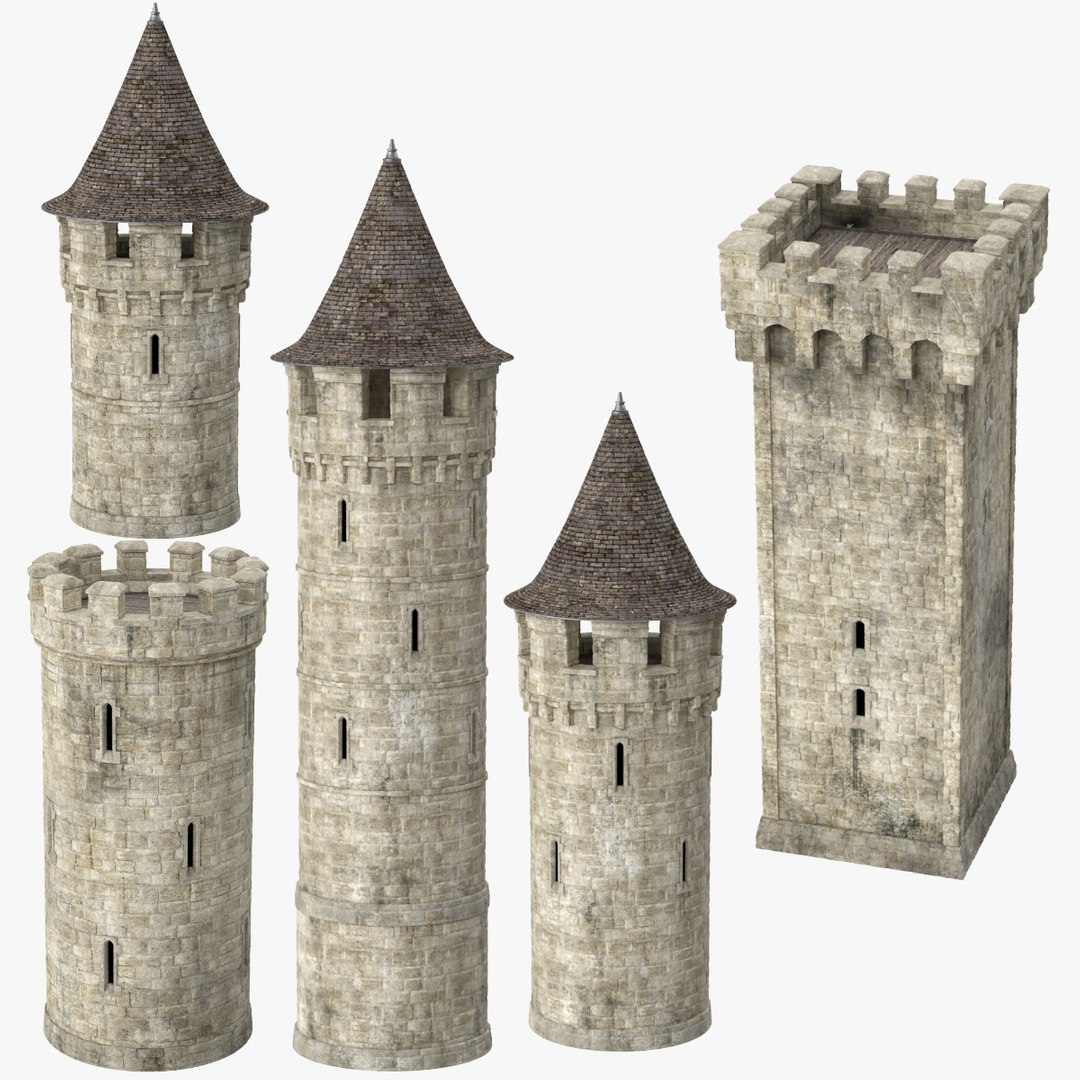 3d Castle Turrets Model