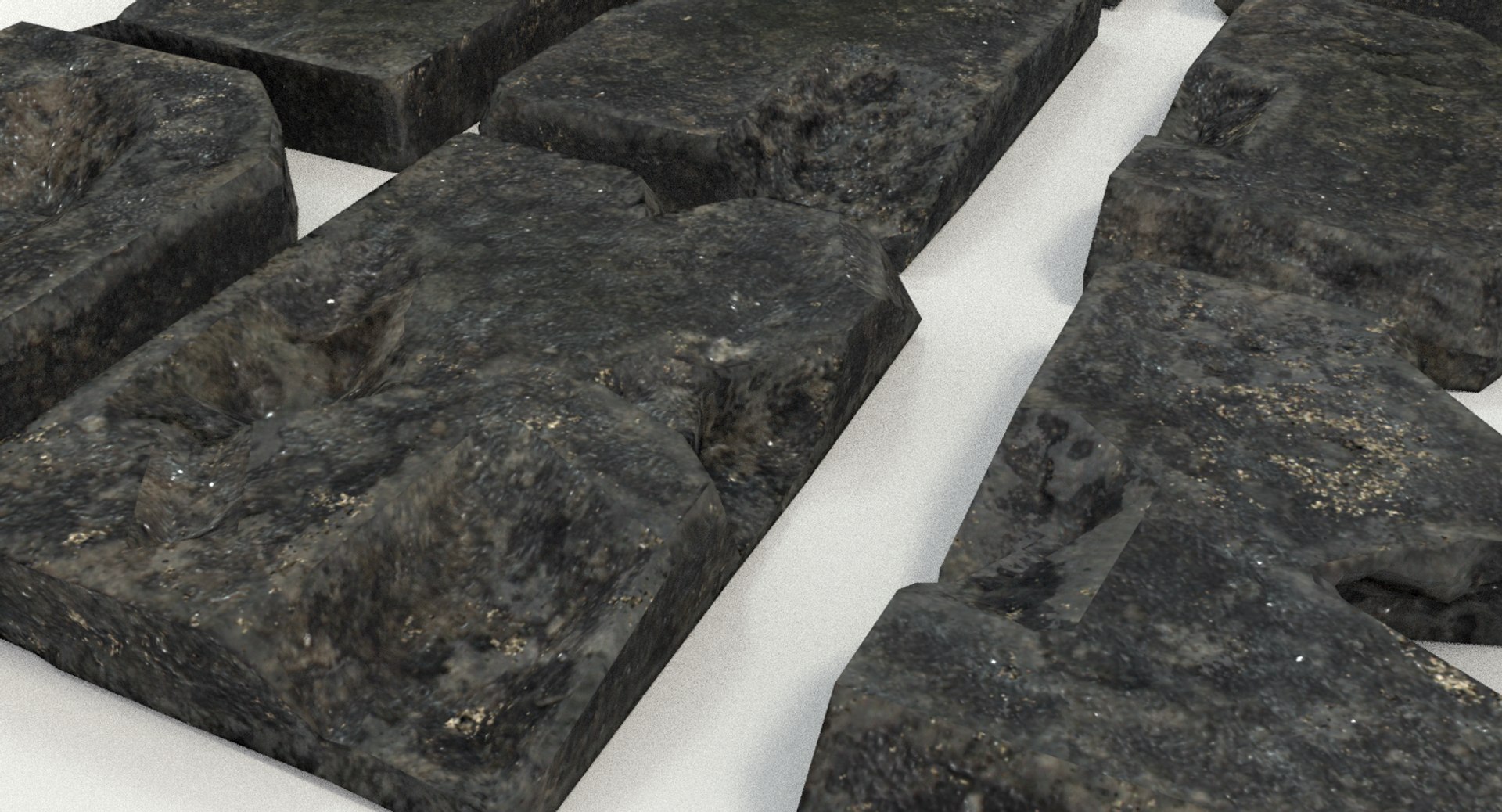Stone Plates Damage 3d 3ds