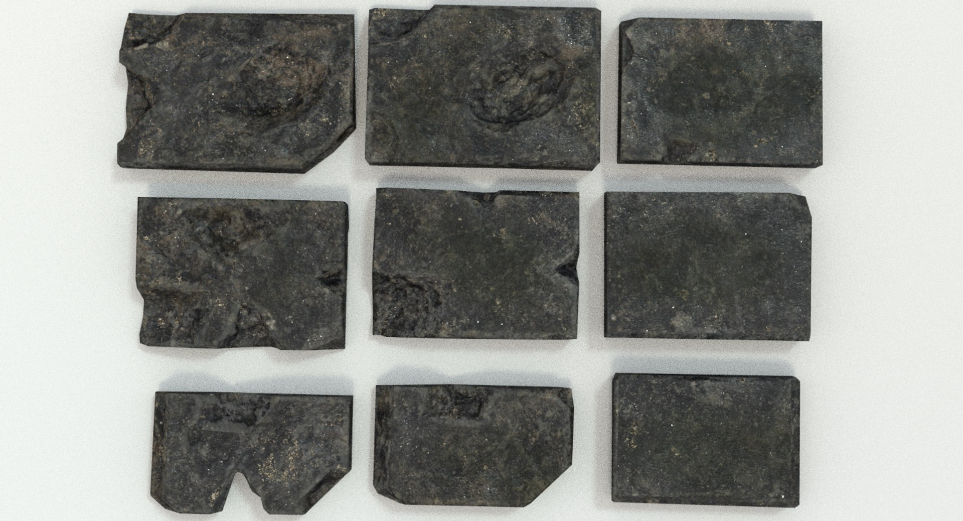 Stone Plates Damage 3d 3ds