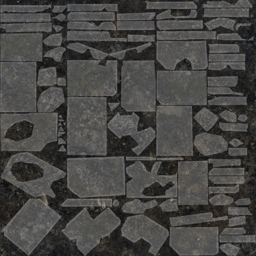 Stone Plates Damage 3d 3ds
