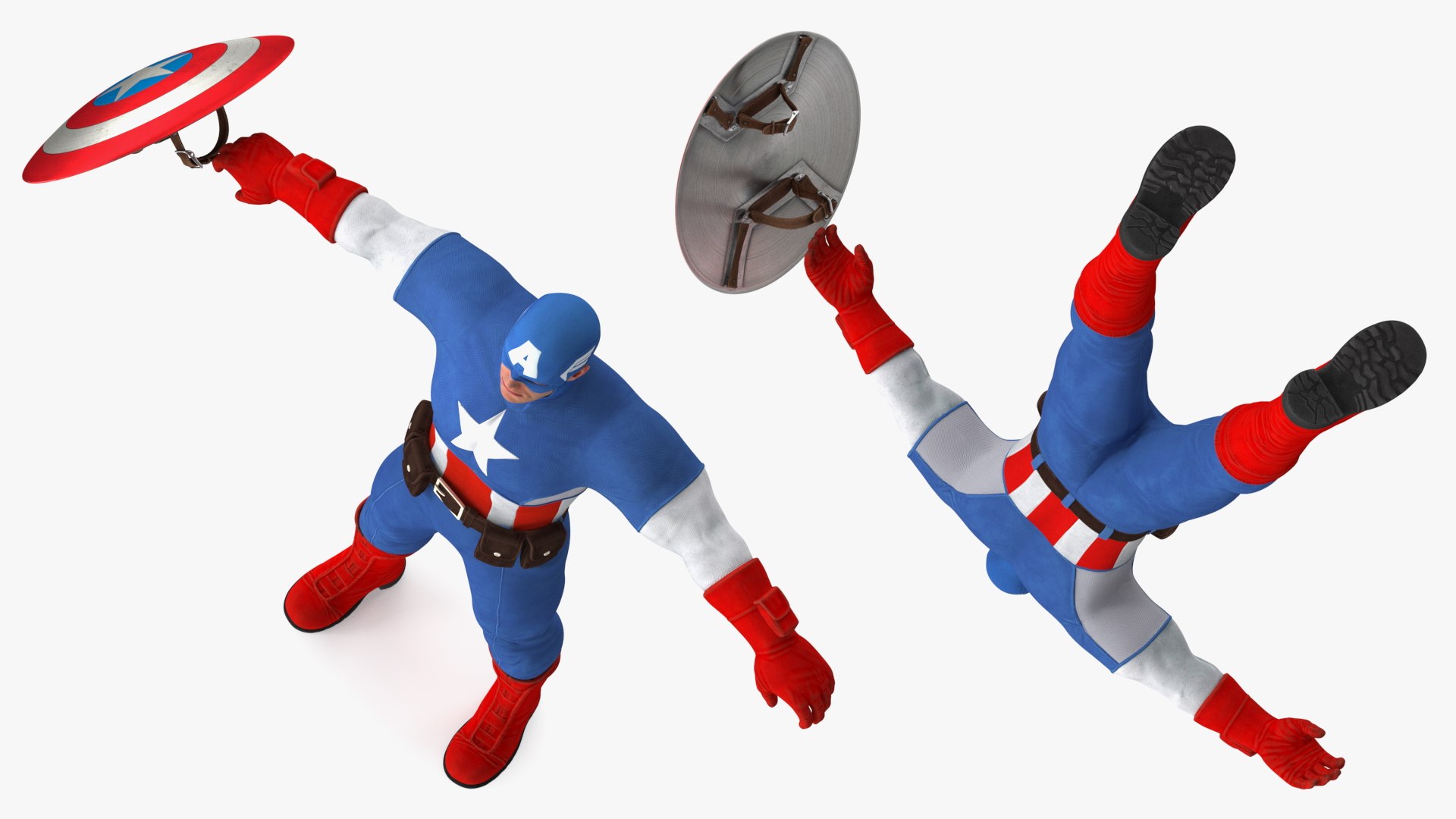 3D Cartoon Captain America Character T-pose - TurboSquid 2054482
