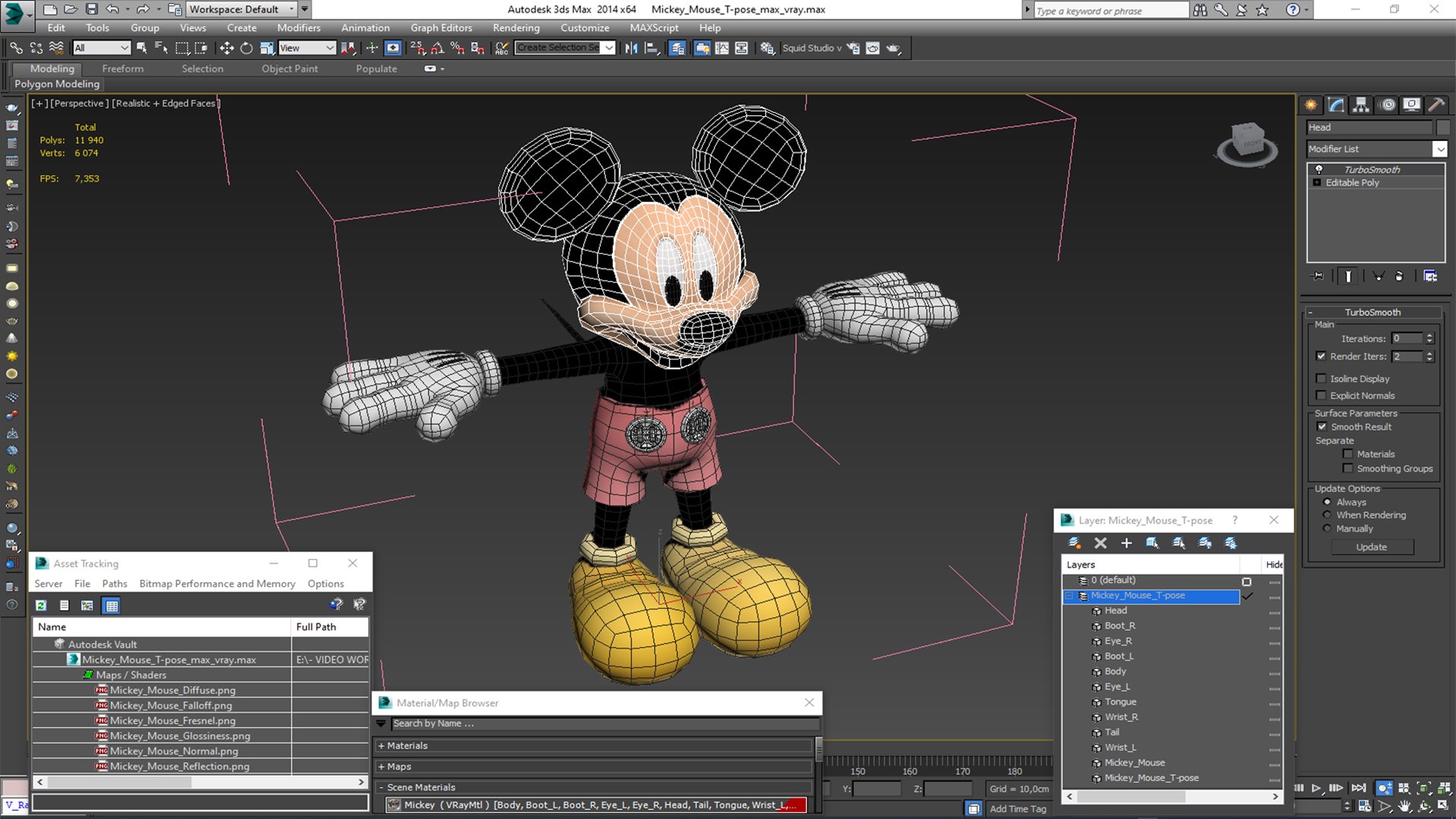 Mickey Mouse T-pose 3D - TurboSquid 2045459