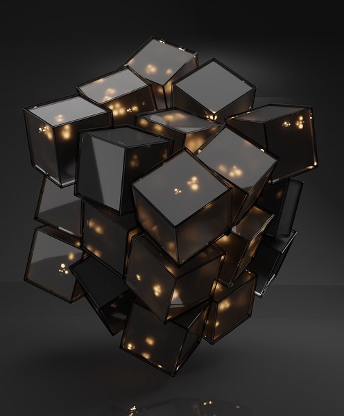 Scifi Cube- Abstract Cubes in Cube 3D - TurboSquid 1761535