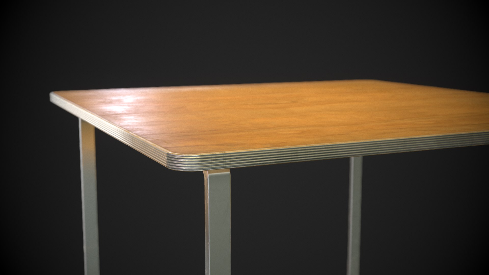 Retro Dining Table Game Ready 3D Model - TurboSquid 1904372